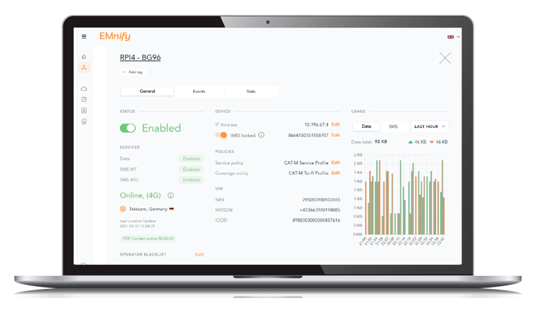 EMnify IoT Monitoring Dashboard | EMnify